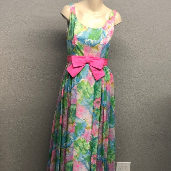Hartly | Dresses | Hartly Westwood Vintage 6s Hippie Floral Watercolor ...